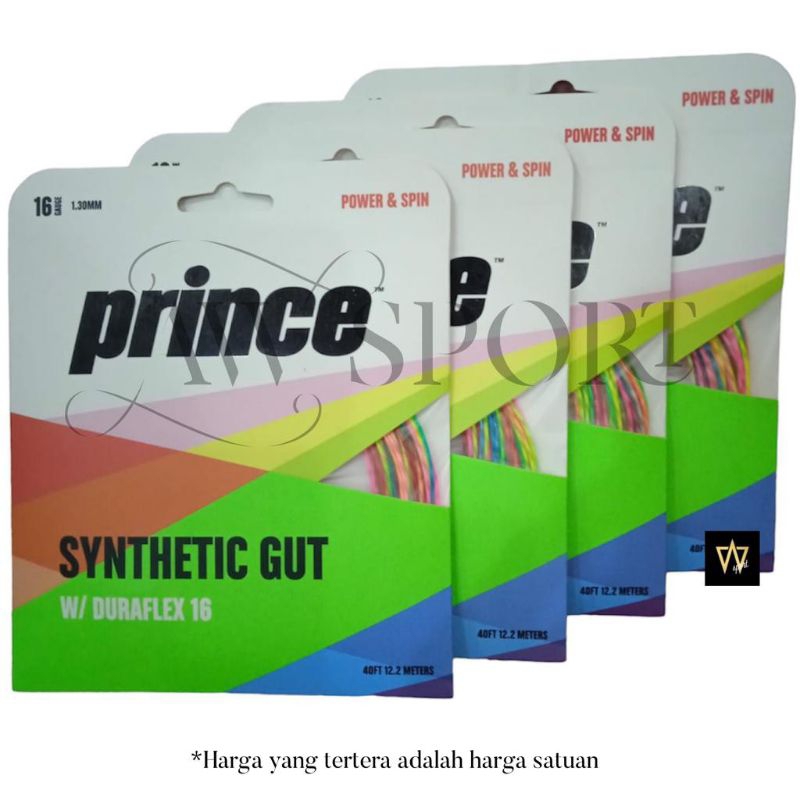 Jual Senar Tenis PRINCE SYNTHETIC GUT Duraflex 16 Rainbow / Tennis ...