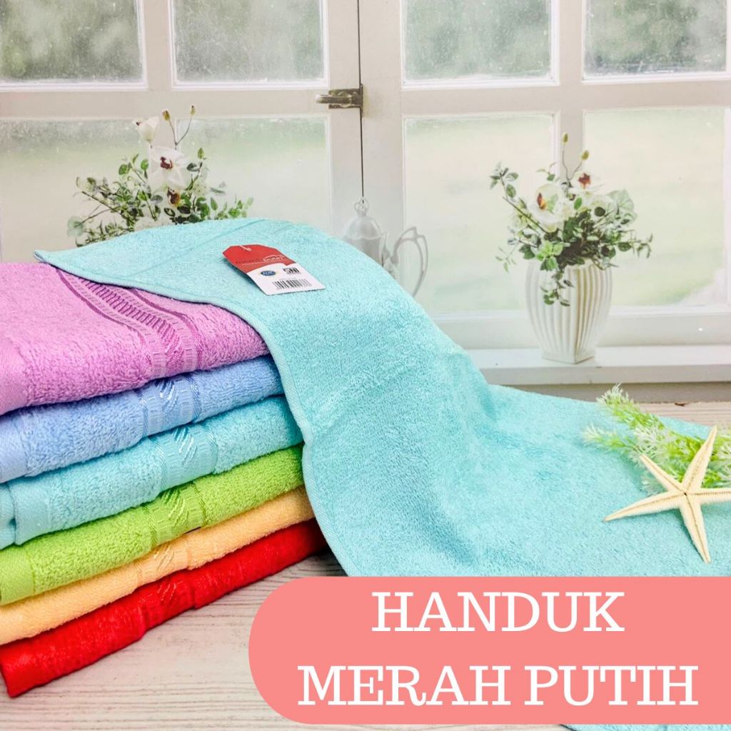 Jual Suryamart Handuk Mandi Merah Putih Ukuran Tanggung 50x10cm Warna Soft Shopee Indonesia