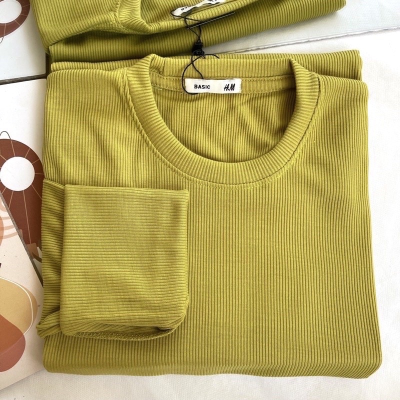Jual Baju Rib Wanita Basic Rib lengan panjang Kaos Rajut | Shopee Indonesia