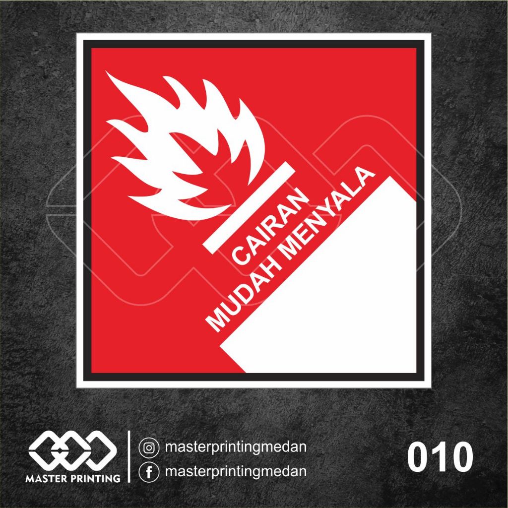 Jual 010 - Stiker Cairan Mudah Meledak, Limbah B3, Sticker Vinyl, Tahan ...