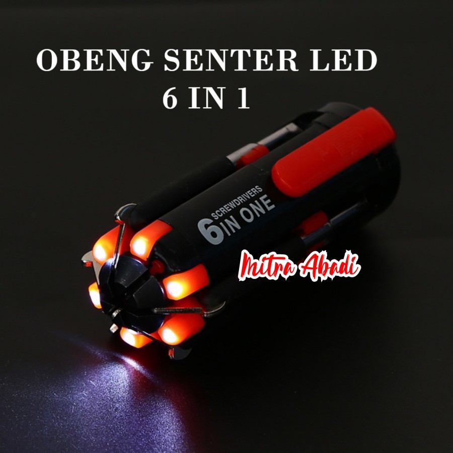 Jual Obeng Senter LED 6 IN 1 MULTIFUNGSI - Screwdrivers Travel | Shopee ...