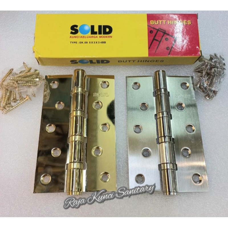 Jual Engsel Pintu SOLID EK 09 _ 5" × 3" x 3 mm x 4BB/Engsel Solid 5 ...