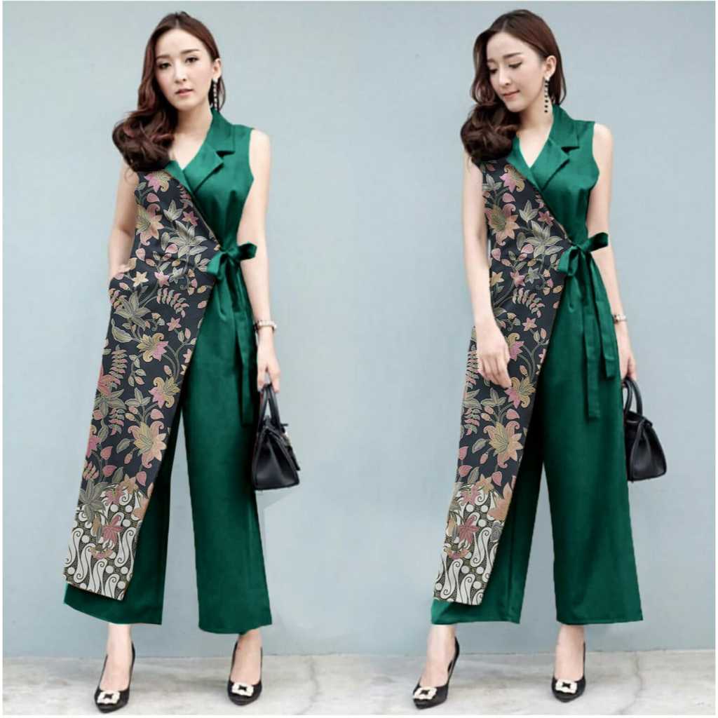 Jual { THABI } HF JS MADEE / BATIKA / BATIK BUNGA / JUMPSUIT WANITA ...