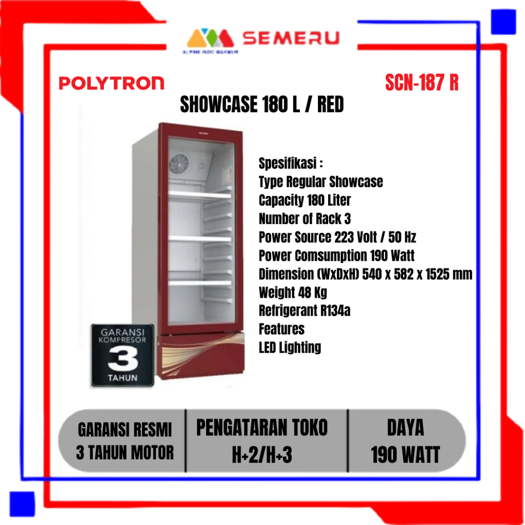 Jual POLYTRON SHOWCASE 180 L SCN-187 KHUSUS MAKASSAR | Shopee Indonesia