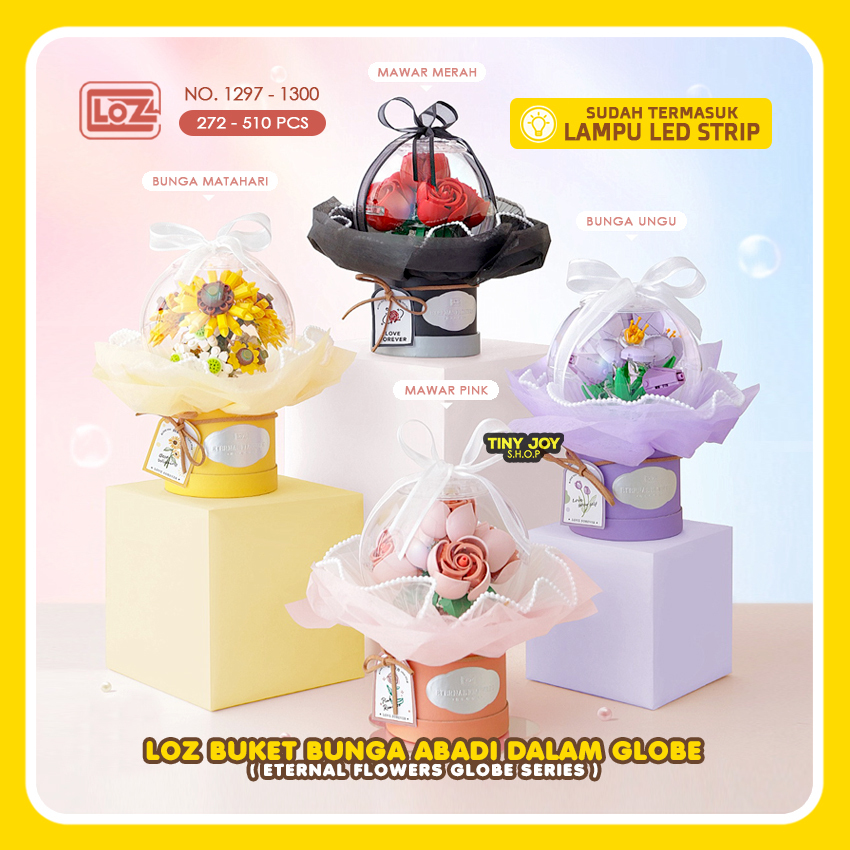 Jual LOZ Mainan Mini Block (BUKET BUNGA GLOBE) DIY Puzzle Flower ...