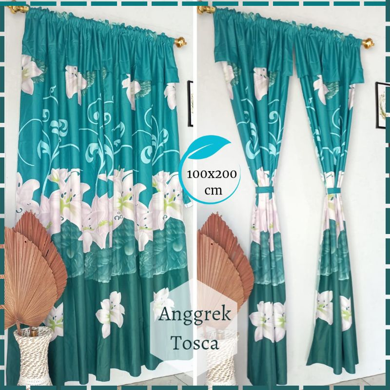 Jual Hordeng Pintu Kamar Tidur Ukuran 100x200cm Bahan Kain Katun ...