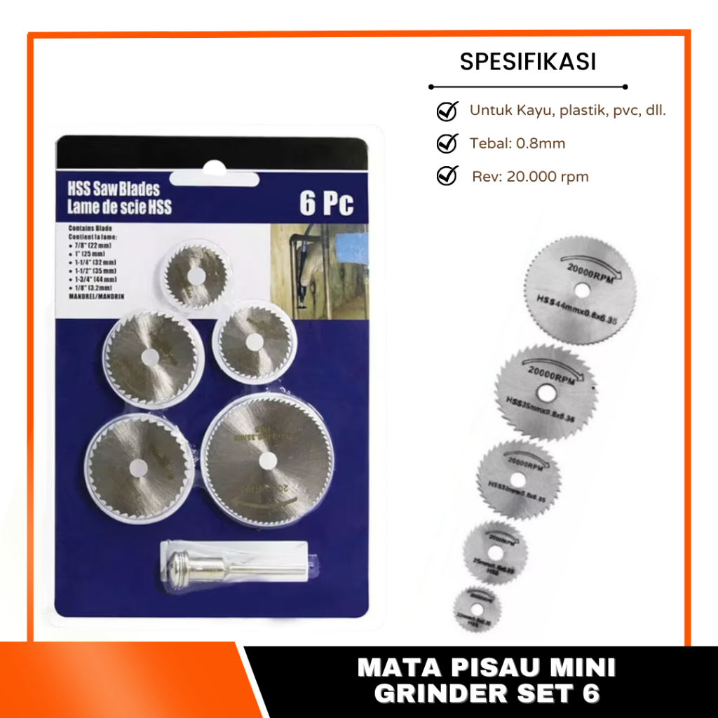 Jual Mata Pisau Mini Grinder SET 7 Pcs Saw Blade Mini Grinder 7 pcs ...