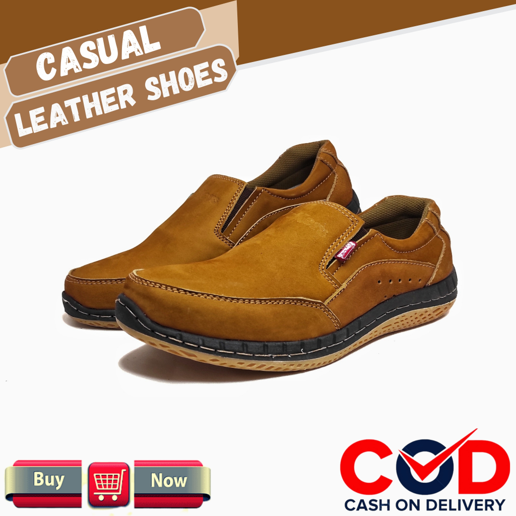 Jual Sepatu Casual Kasual Pria Bahan Kulit Asli Elegan KC205 | Shopee ...