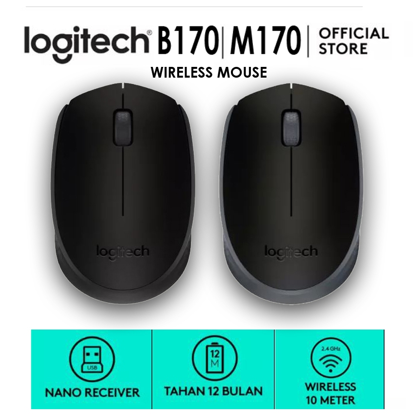 Jual LOGITECH B170 M170 Wireless Mouse - Garansi Resmi | Shopee Indonesia