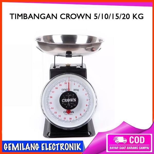 Jual Timbangan Jarum/Analog/Duduk/Mangkok/Laundry Merk Crown 5/10/15/20kg | Shopee Indonesia