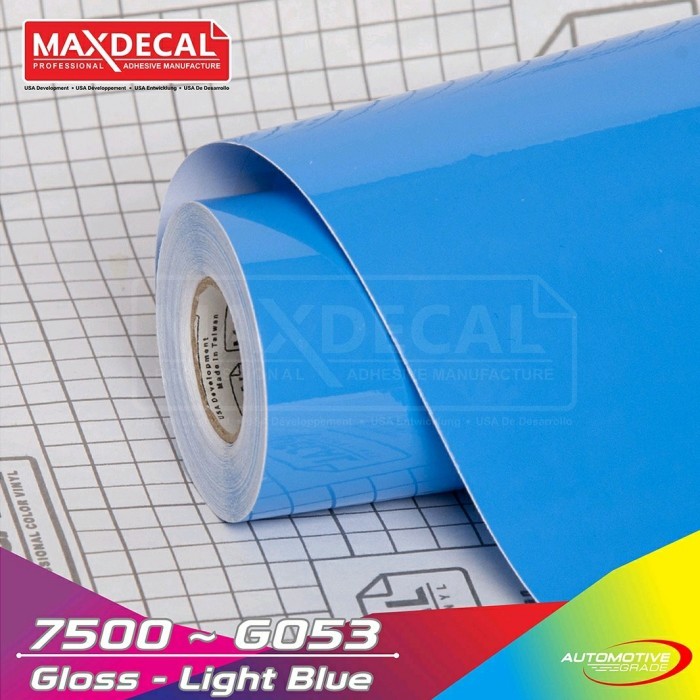 Jual Stiker Sticker Meter MAXDECAL Glossy Light Blue 7500-G053 Stiker ...