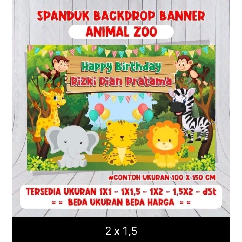 Jual backdrop ulang tahun tema zoo | Shopee Indonesia