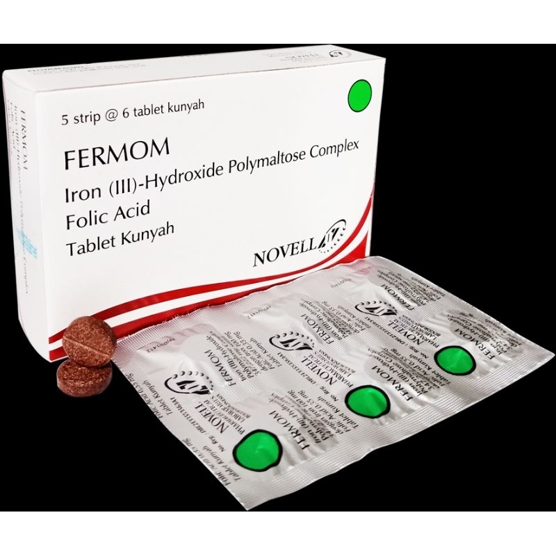 Jual FERMOM TABLET KUNYAH (ZAT BESI) ISI 30 | Shopee Indonesia
