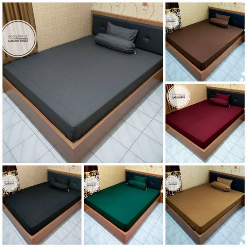 Jual SPREI SET 180×200 POLOS MOTIF EMBOS HOMEMADE AESTHETIC GROSIR KING ...