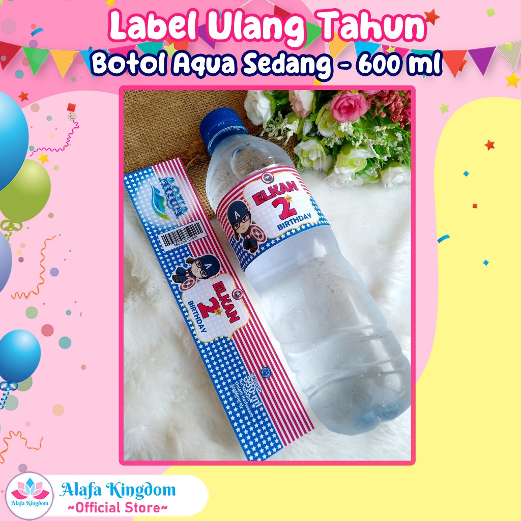 Jual alafakingdom Label Ulang Tahun Botol Aqua Sedang 600ml | Shopee ...
