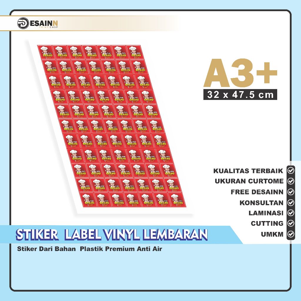 Jual Stiker Label Vinyl | Anti Air | Sticker Label | Ukuran Custom ...