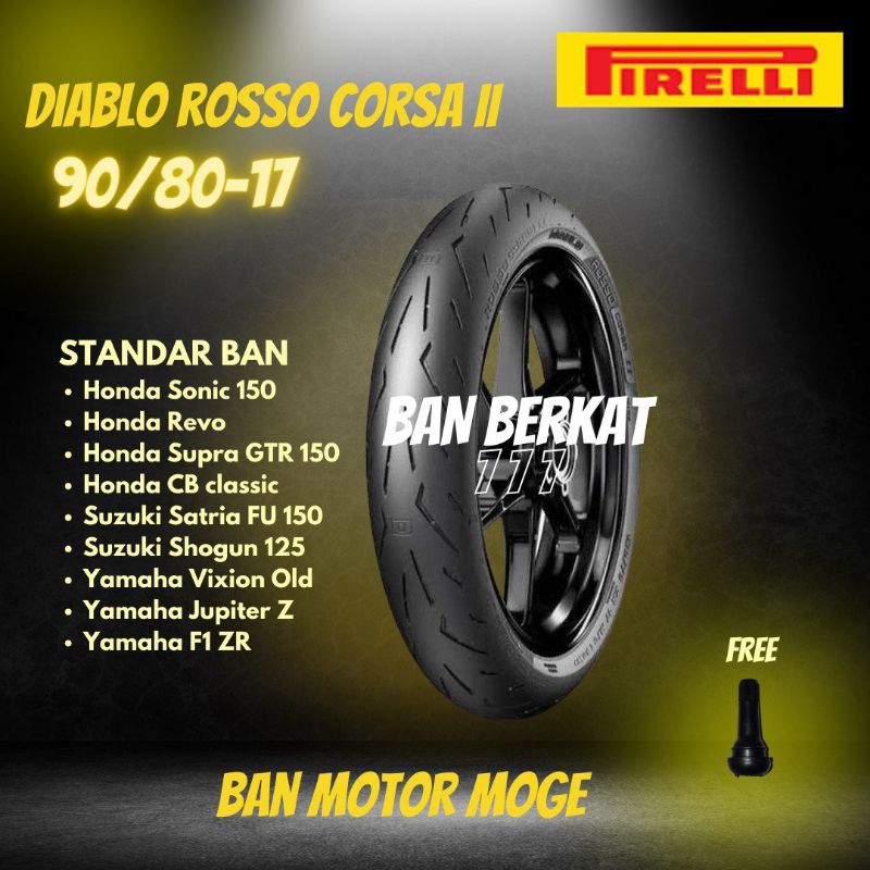Jual Ban Motor Moge Pirelli Diablo Rosso Corsa II 90 80 Ring17 Tubeless | Shopee Indonesia