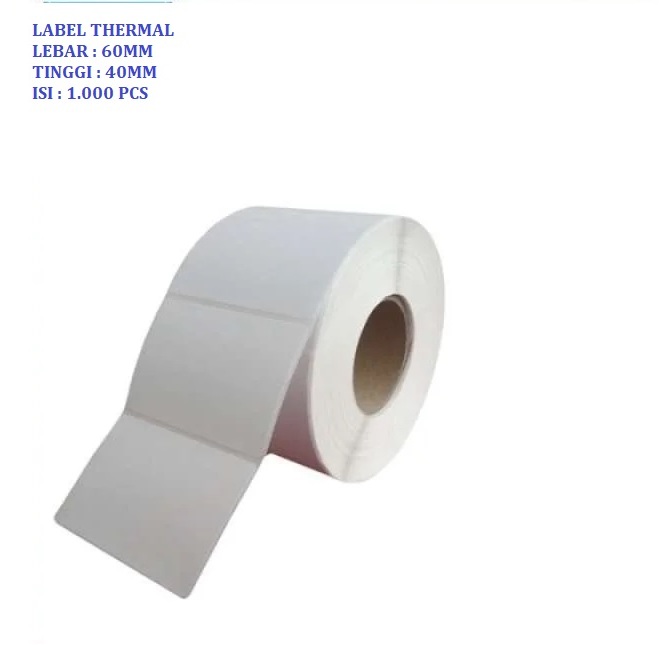 Jual KERTAS BARCODE THERMAL 60X40 LABEL THERMAL 60 X 40 PREMIUM ISI 1. ...