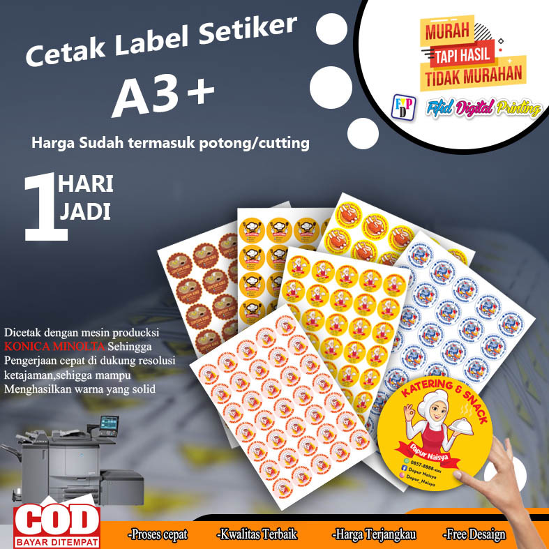 Jual Cetak setiker Label kemasan Print label usaha logo setiker cromo ...