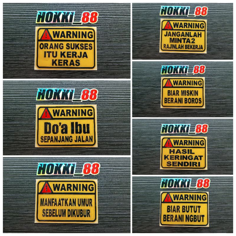 Jual STIKER WARNING KATA KATA LUCU STICKER MOTOR CUTTING | Shopee Indonesia