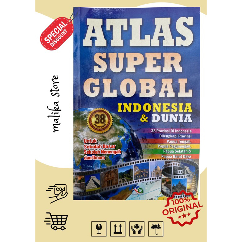 Jual ATLAS SUPER GLOBAL GEOGRAFI INDONESIA DAN DUNIA | Shopee Indonesia