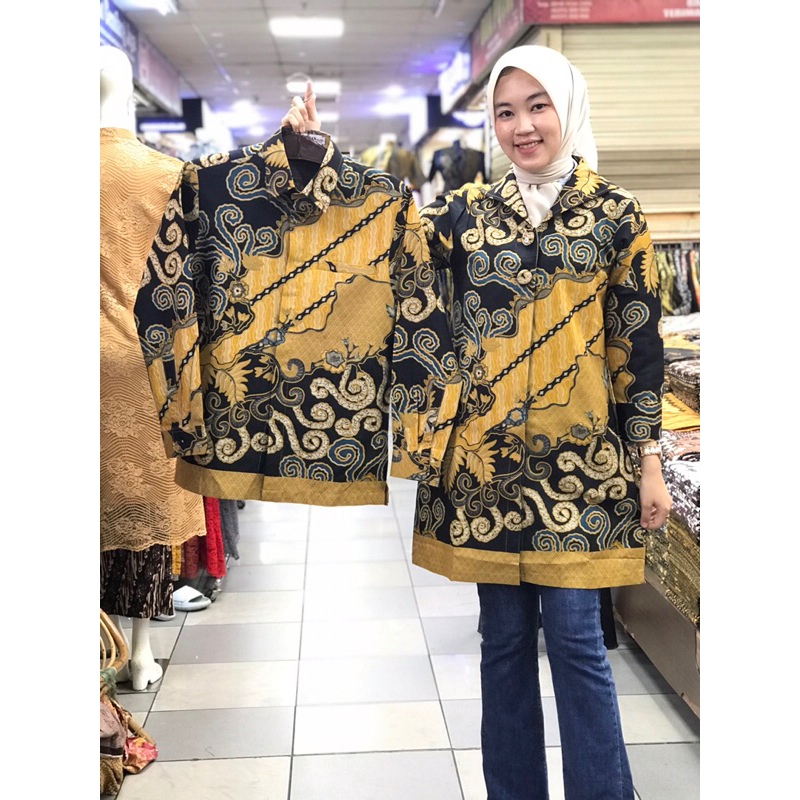 Jual Baju batik tunik / seragam batik batik couple premium full lapisan ...
