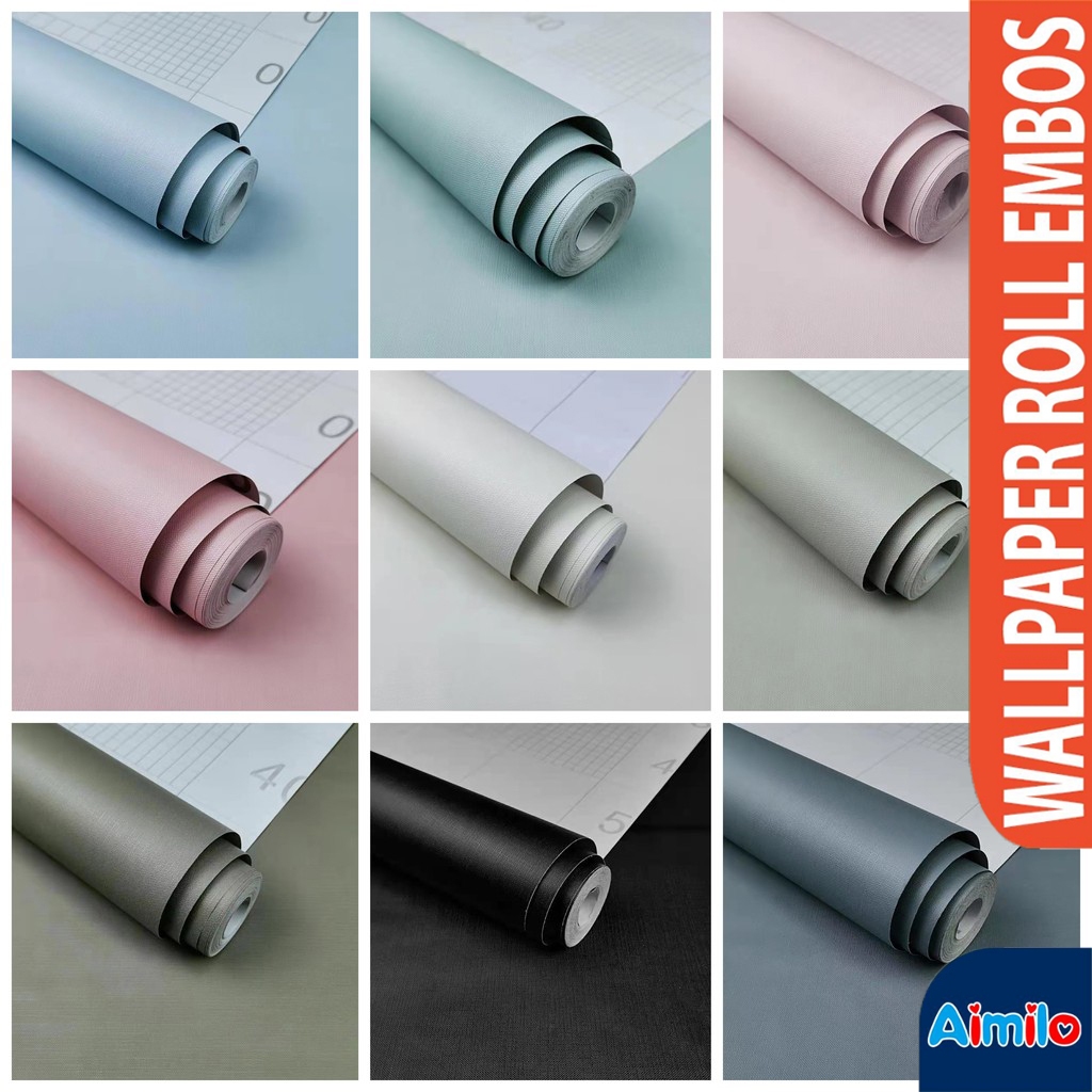 Jual Wallpaper Dinding Ukuran 45 Cm X 10 M Motif Polos Pastel Biru Pink