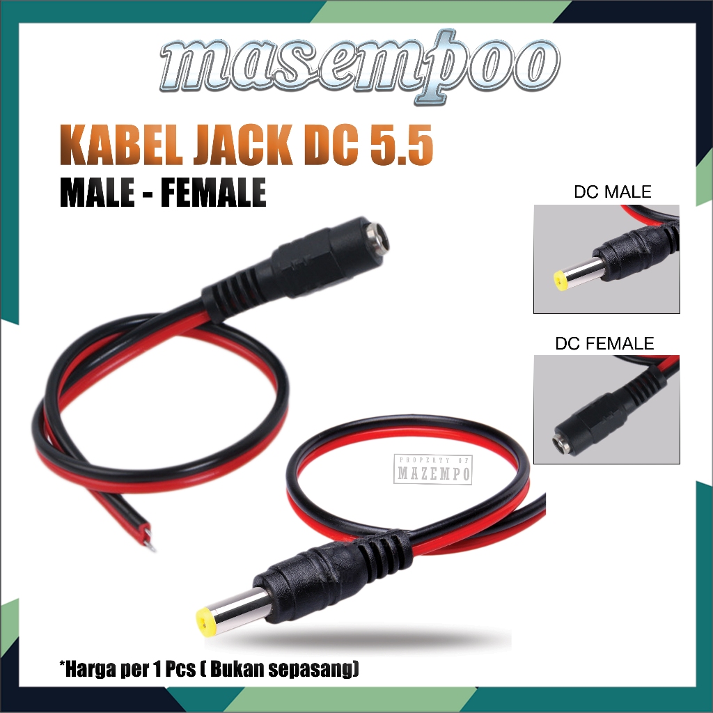 Jual Kabel Jack DC male kabel dc female 5.5 mm | Shopee Indonesia