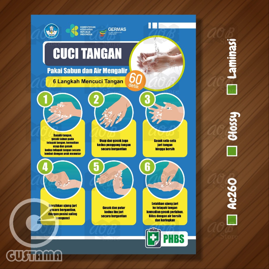 Jual Poster Cuci Tangan, Poster CTPS UKS model 2 A3 | Shopee Indonesia