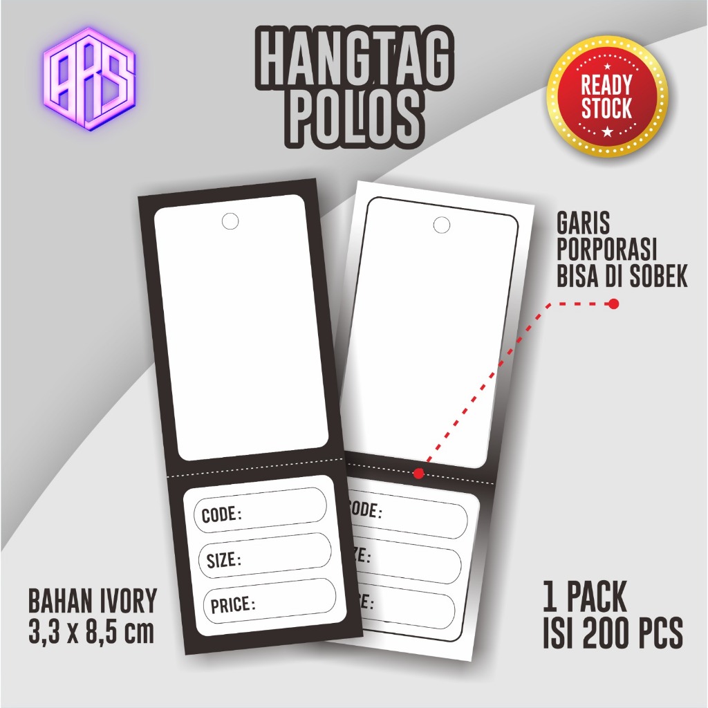 Jual (200pcs) HANG TAG BAJU MURAH / HANGTAG POLOS/ LABEL BAJU/ MEREK ...