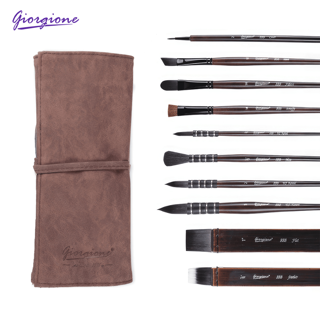 Jual Giorgione Paint Brush Set Animal Hair Kuas Lukis 10pcs/set G-888 ...