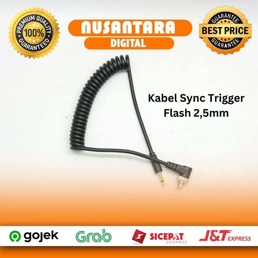 Jual Kabel Cable Sync Flash 2.5mm to Male with Screw Lock For Trigger ...
