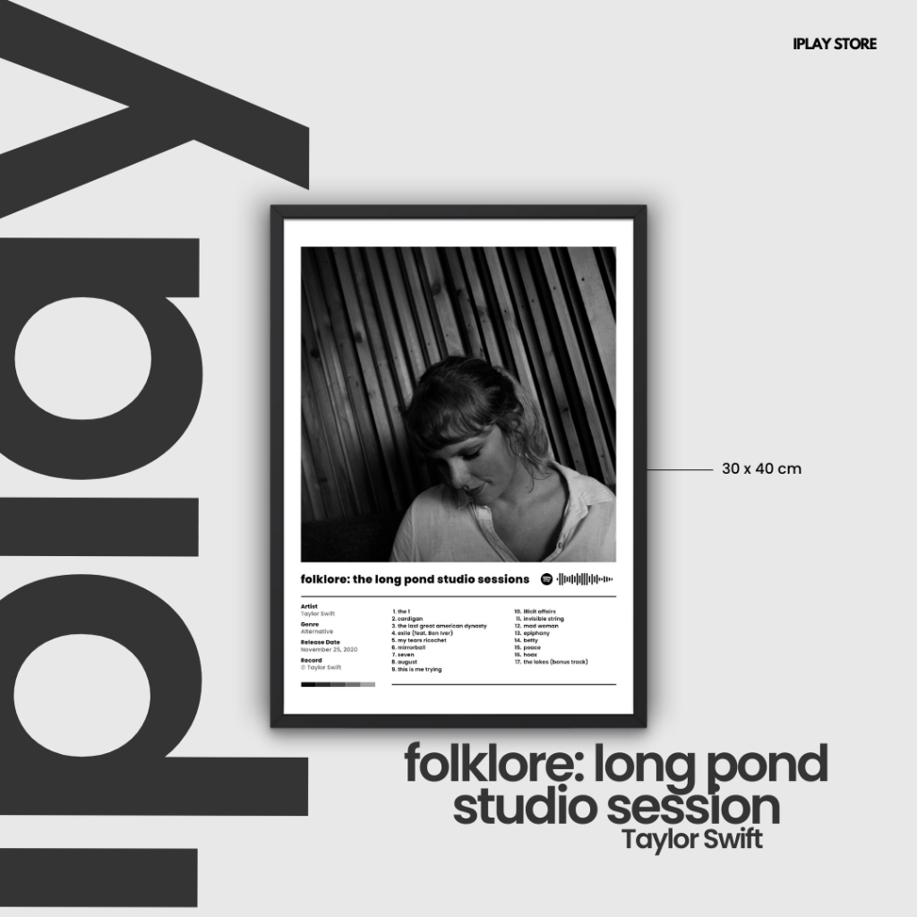 Jual Hiasan Dinding Frame Music Album: Taylor Swift - folklore (long ...