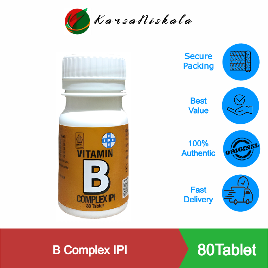 Jual IPI Vitamin B Complex isi 80 Tablet / Botol ( sebelumnya 90 tablet ...