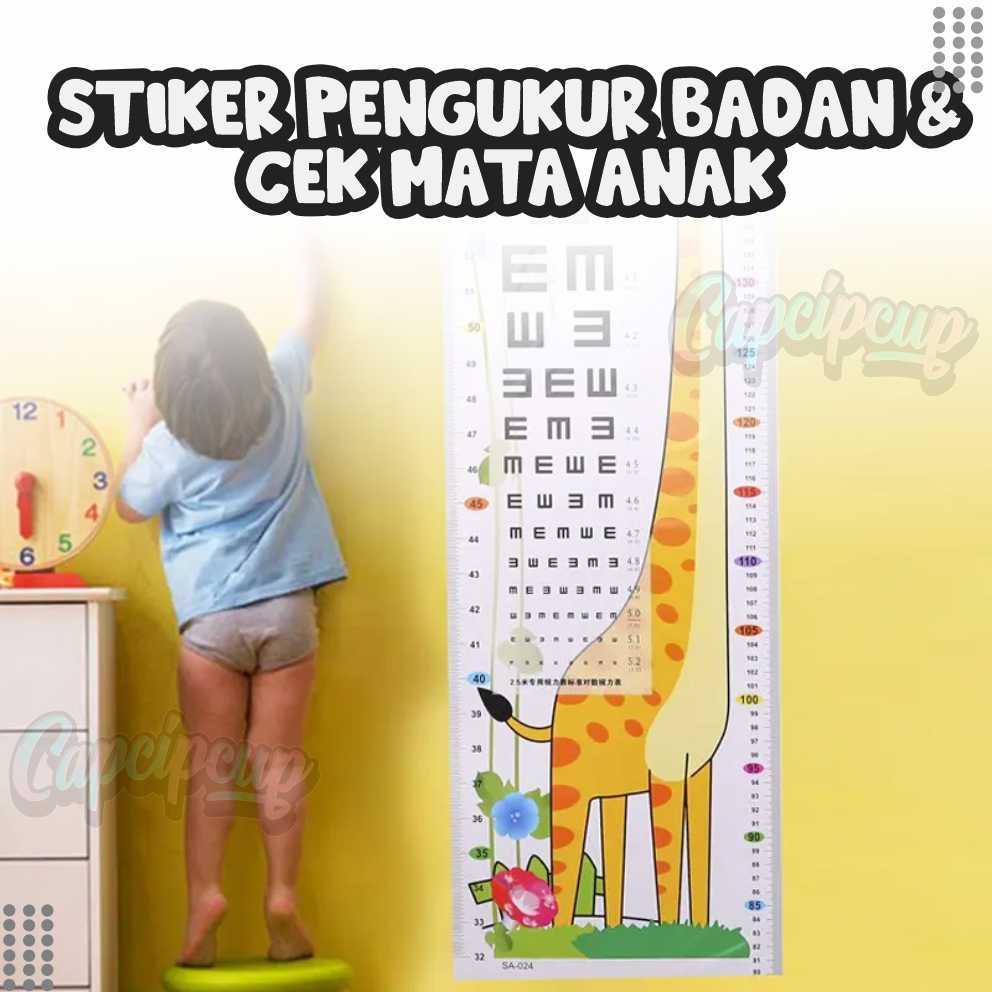 Jual Sticker Pengukur Badan & Cek Mata Anak Stiker Dinding Jerapah ...
