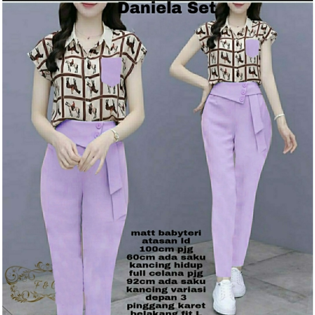 Jual Dominic fashion / Set Daniela / Setelan wanita / Setelan Korea / Setelan OOTD / Kemeja ...