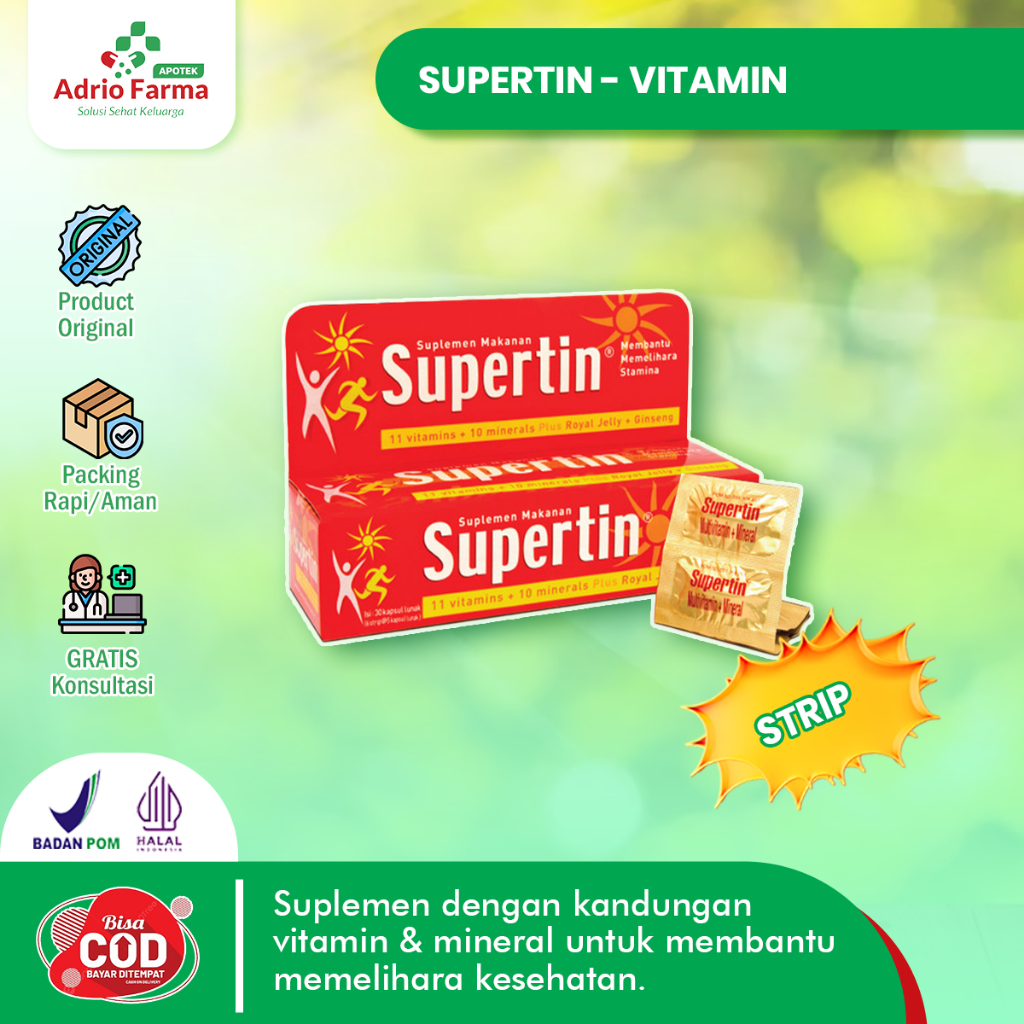 Jual SUPERTIN - STRIP @ 10 Kapsul - Suplemen Multivitamin & Mineral ...