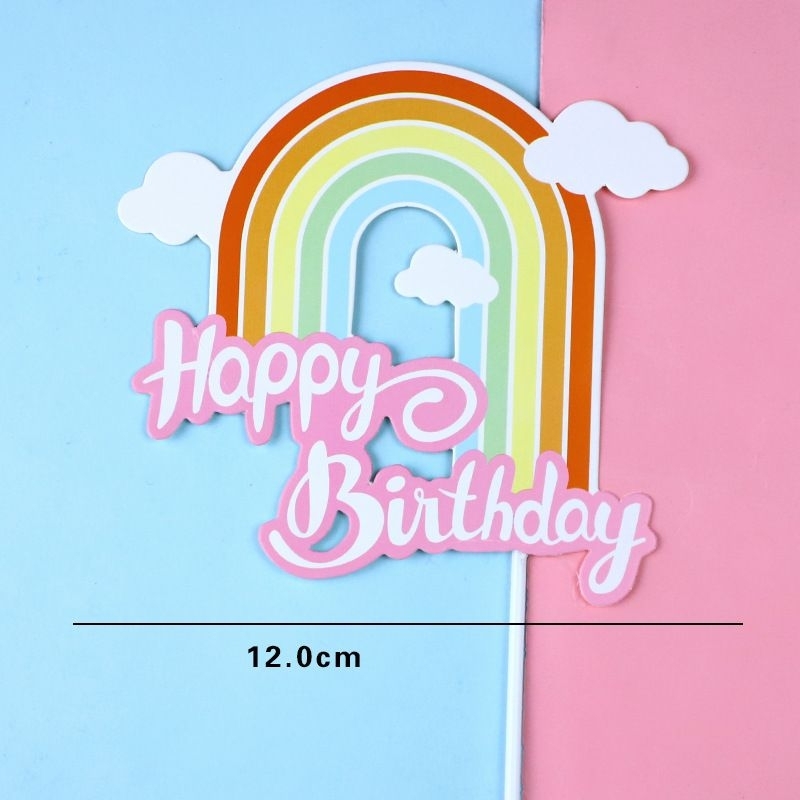 Jual Cake Topper Happy Birthday Rainbow / Topper HBD Pelangi / Hiasan ...