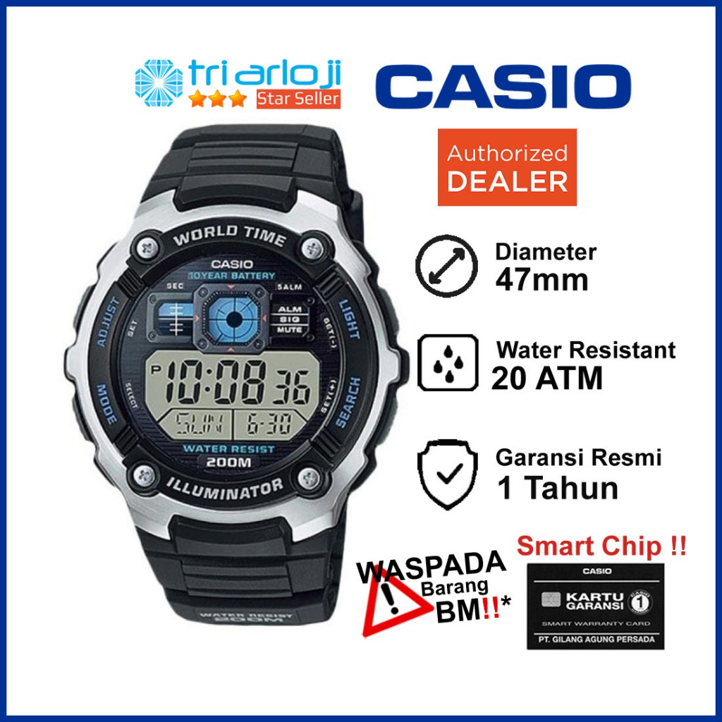 Jual CASIO AE-2000W-1AVDF Jam Tangan Pria Digital AE2000W AE-2000W-1A | Shopee Indonesia
