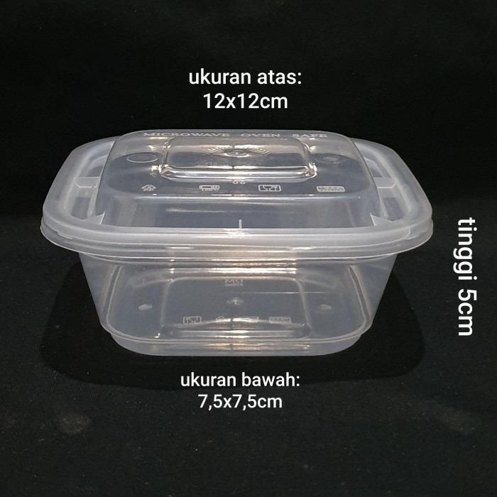 Jual Thinwall kotak plastik makanan 350ml square per 25 DM | Shopee ...