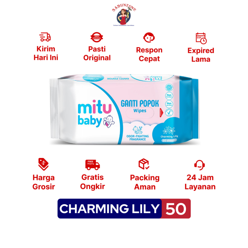 Jual Tisu Basah Mitu Charming Lily 1 Pack 50 Sheet | Shopee Indonesia