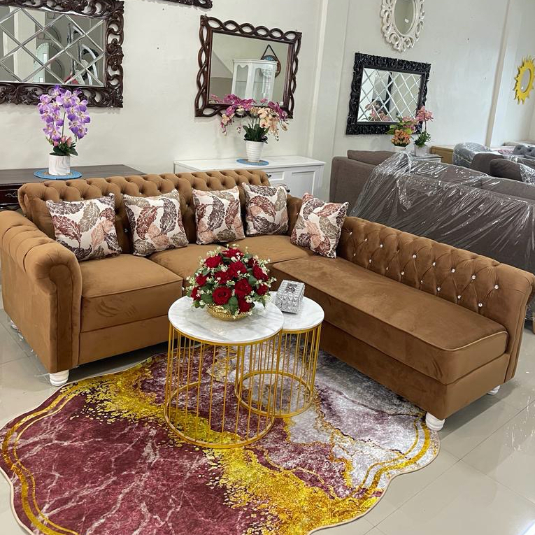 Jual SOFA L TURKI//SOFA LEBARAN SET MEJA HPL RANGKA BESI | Shopee Indonesia