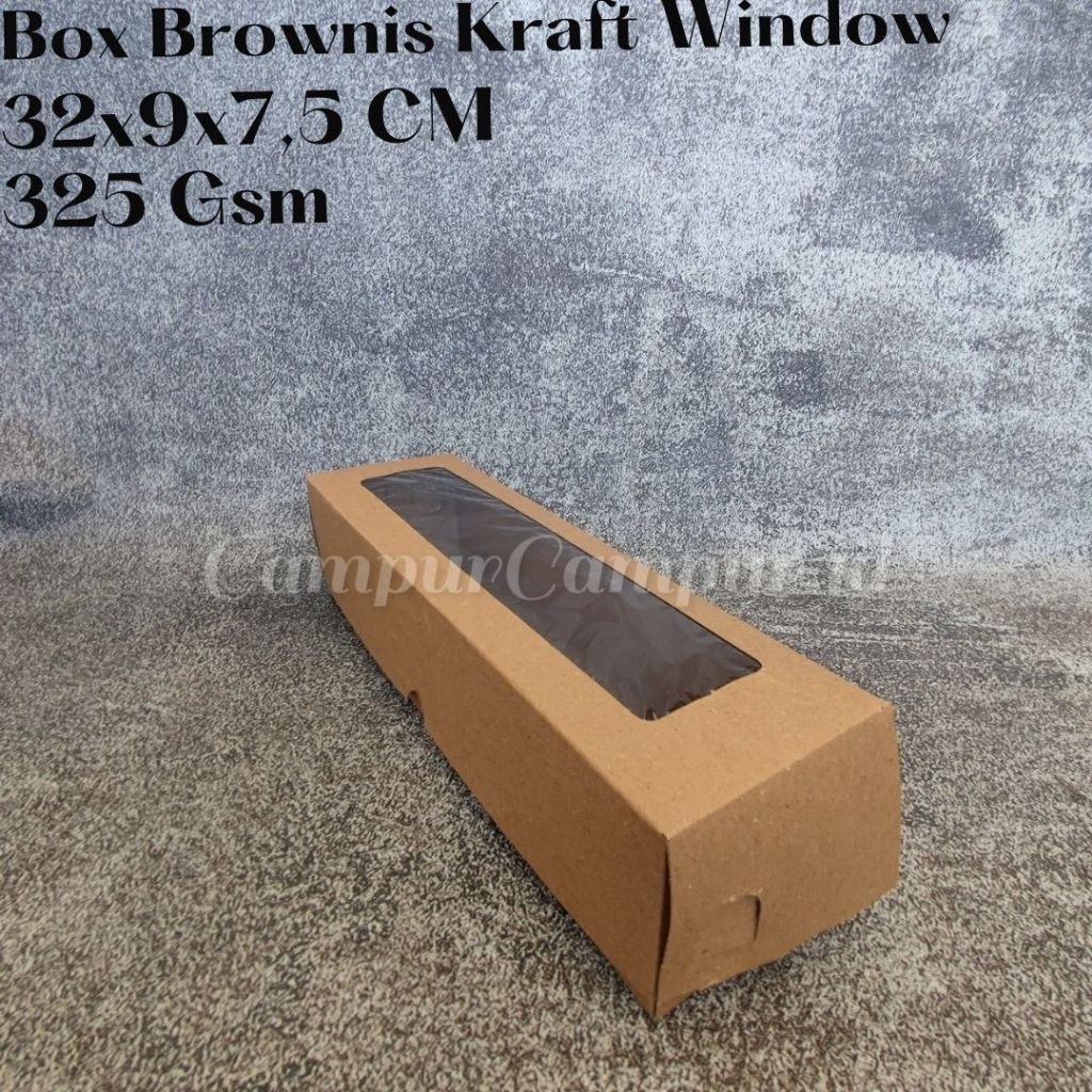 Jual Box Kraft Coklat Window Jendela Mika Roll Tart 32x9x7,5 Cm Dus ...