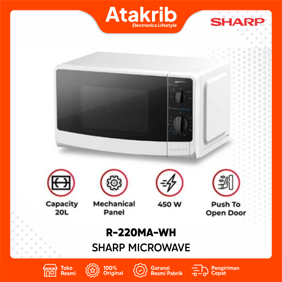 Jual SHARP MICROWAVE R-220MA-WH 450 Watt 20 Liter | Shopee Indonesia