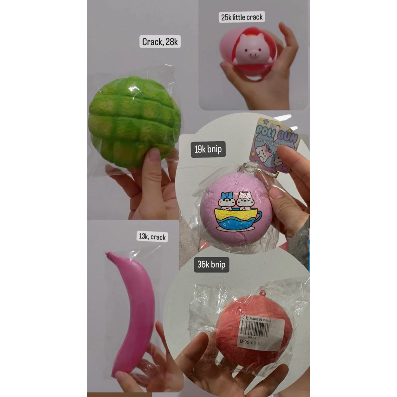 Jual Squishy Ibloom, miniso babi, chocolate, sea slug, poli bun ...