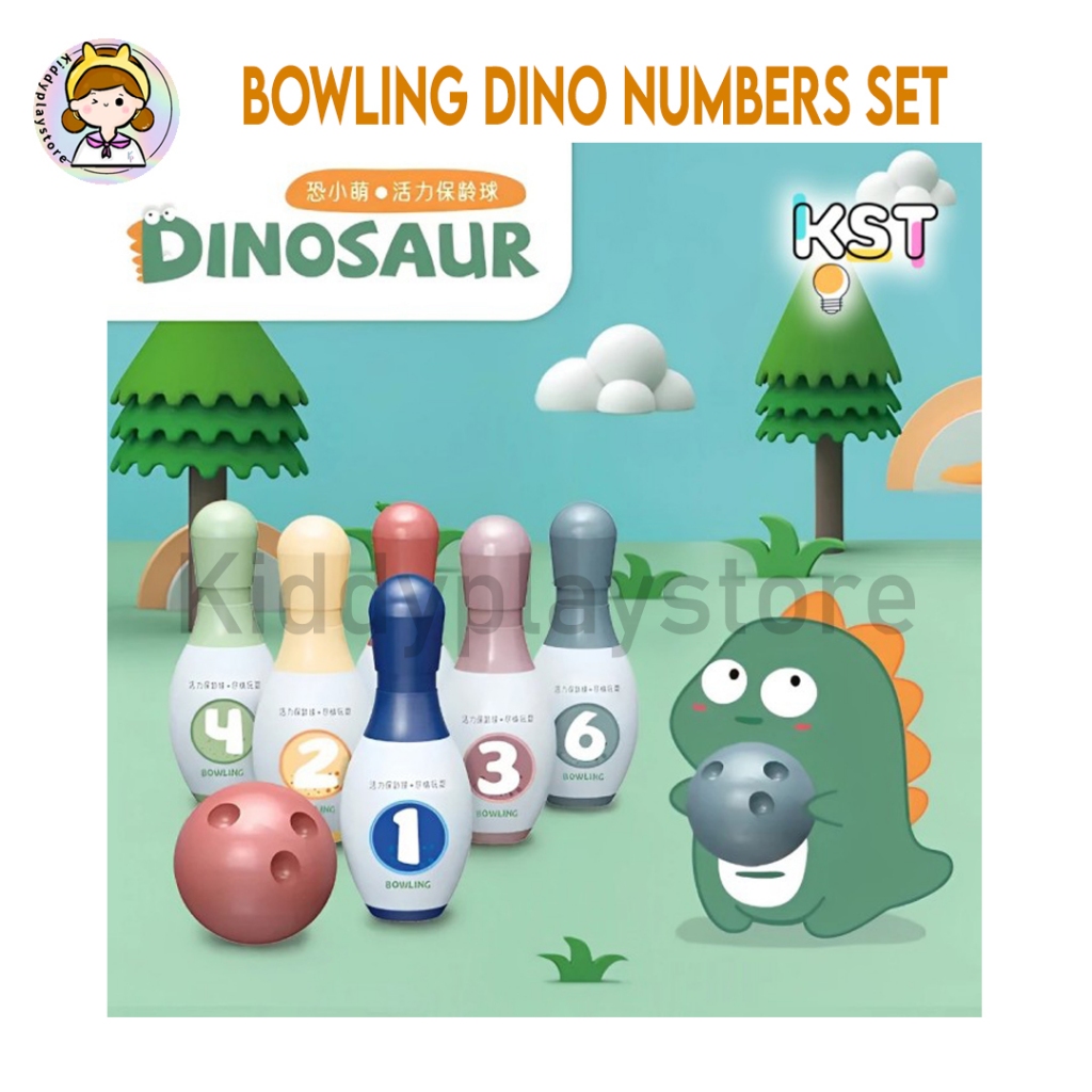 Jual Mainan Anak DINOSAUR BOWLING BALL SET Pin Bowling Motif Dinosaurus ...