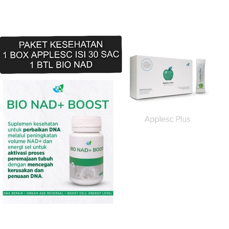 Jual PAKET APPLESC 1 BOX + Bio NAD + Boost Biogreen Science Suplemen ...