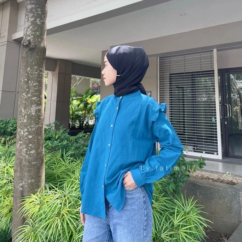 Jual Yurim Blouse Ruffle - Atasan Wanita - Kemeja Linen Basic Lengan ... Jual Yurim Blouse Ruffle - Atasan Wanita - Kemeja Linen Basic Lengan ...