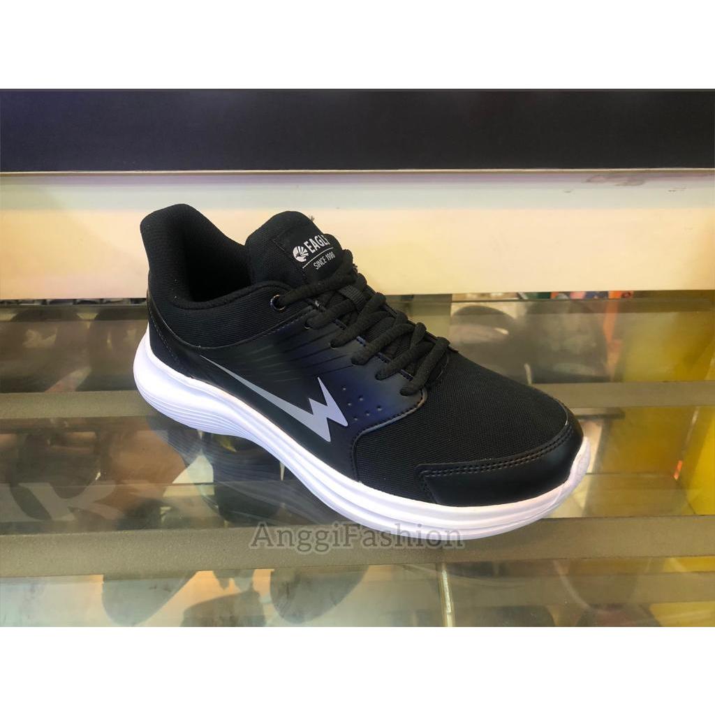 Jual Sepatu Sekolah Eagle Advan - Black/White | Shopee Indonesia