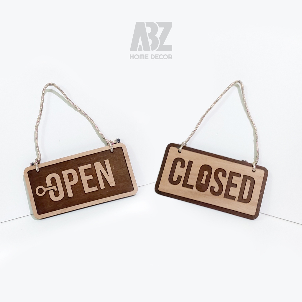 Jual Open Closed Sign - Papan Tanda Open Closed Kayu Timbul 3D | Shopee ...
